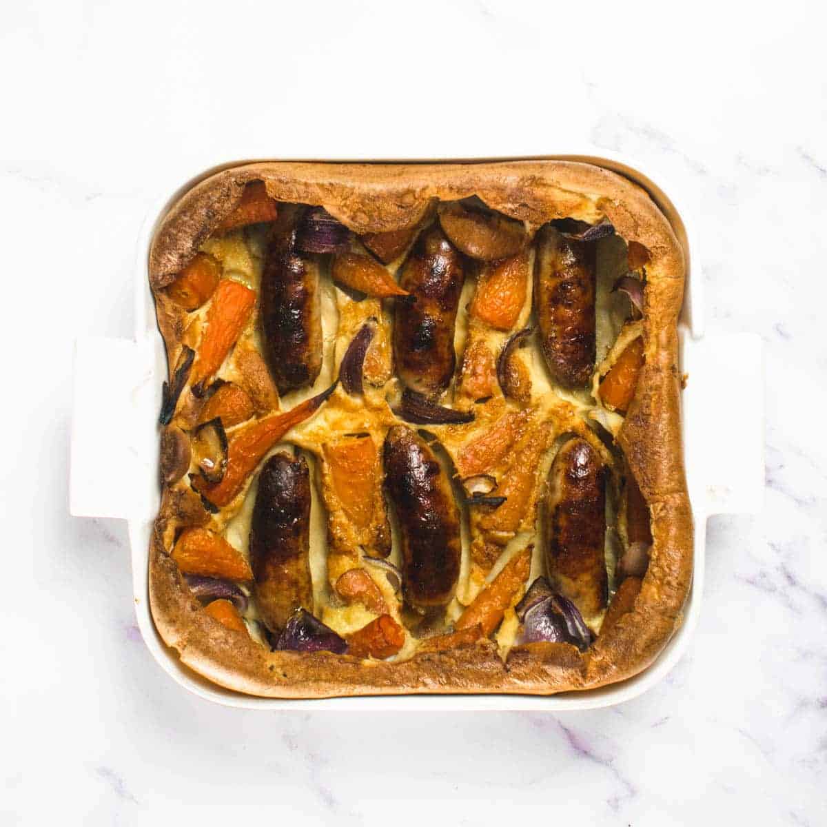 Toad In The Hole Tray Bake Recipe | Yorkshire Pudding | Hint Of Helen