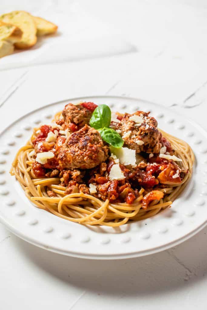Turkey Meatballs Recipe | Garlic Tomato Sauce | Hint Of Helen