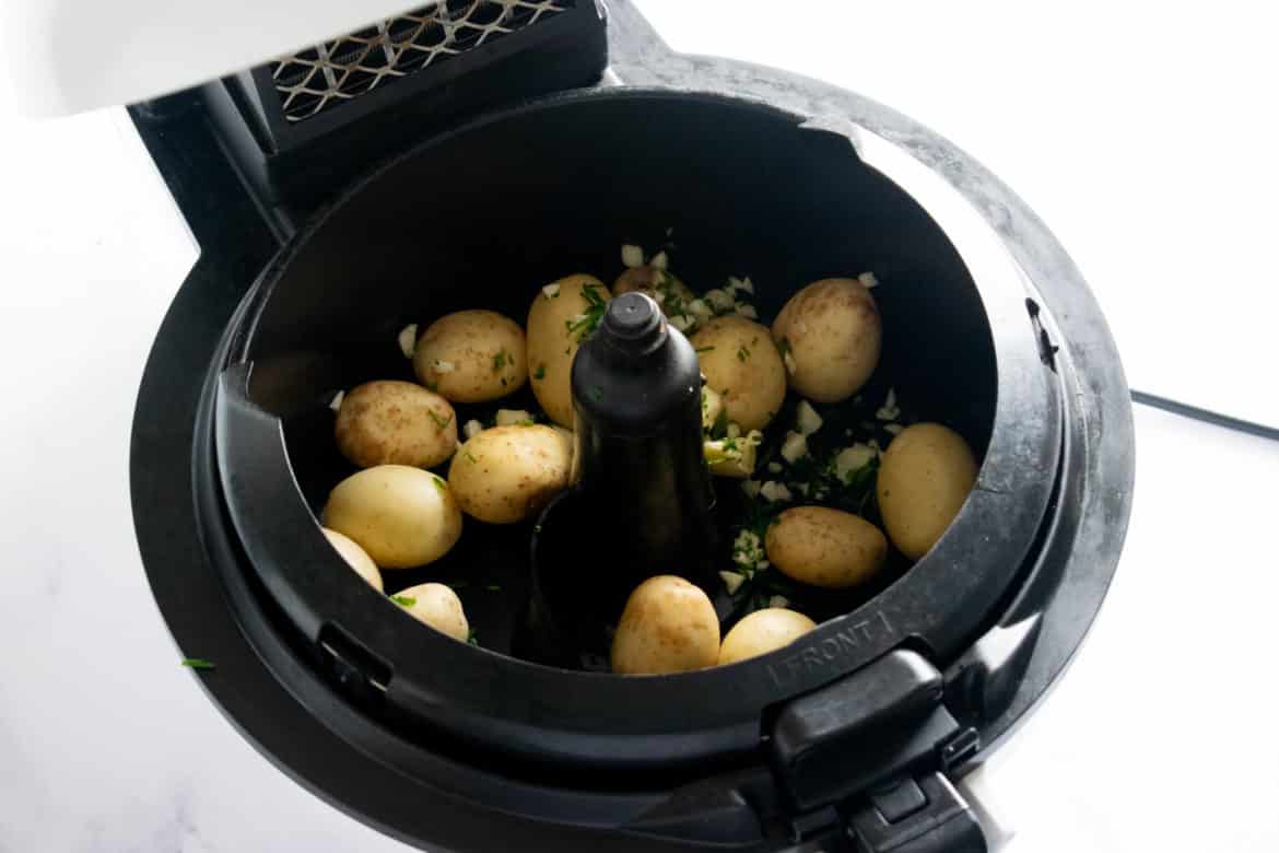 Actifry Garlic & Chive Potato Recipe | Hint Of Helen