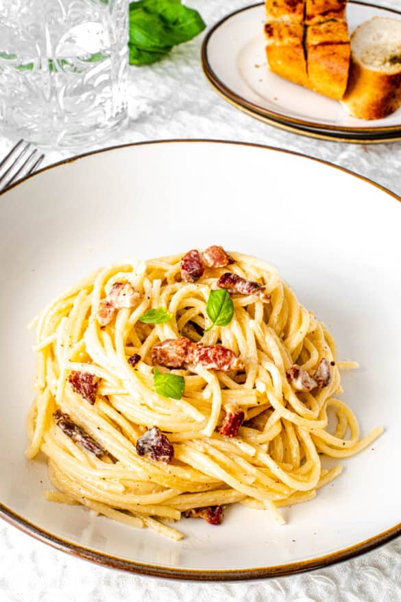 Easy Creamy Carbonara Recipe Step By Step Hint Of Helen