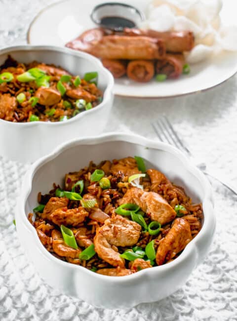 Low FODMAP Ginger Chicken Rice Bowls Recipe | Hint Of Helen