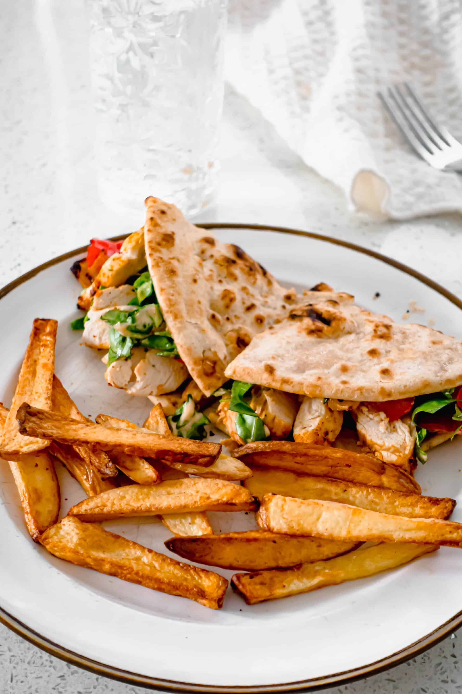 Peri Peri Chicken Wraps & Chips | Ninja Dual Air Fryer | Hint Of Helen