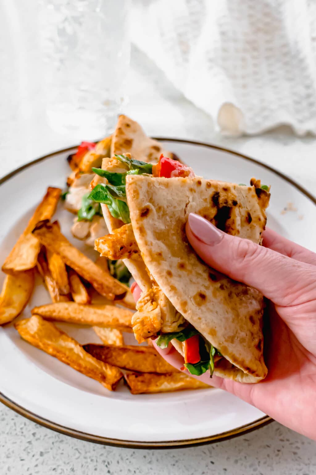 Peri Peri Chicken Wraps & Chips | Ninja Dual Air Fryer | Hint Of Helen