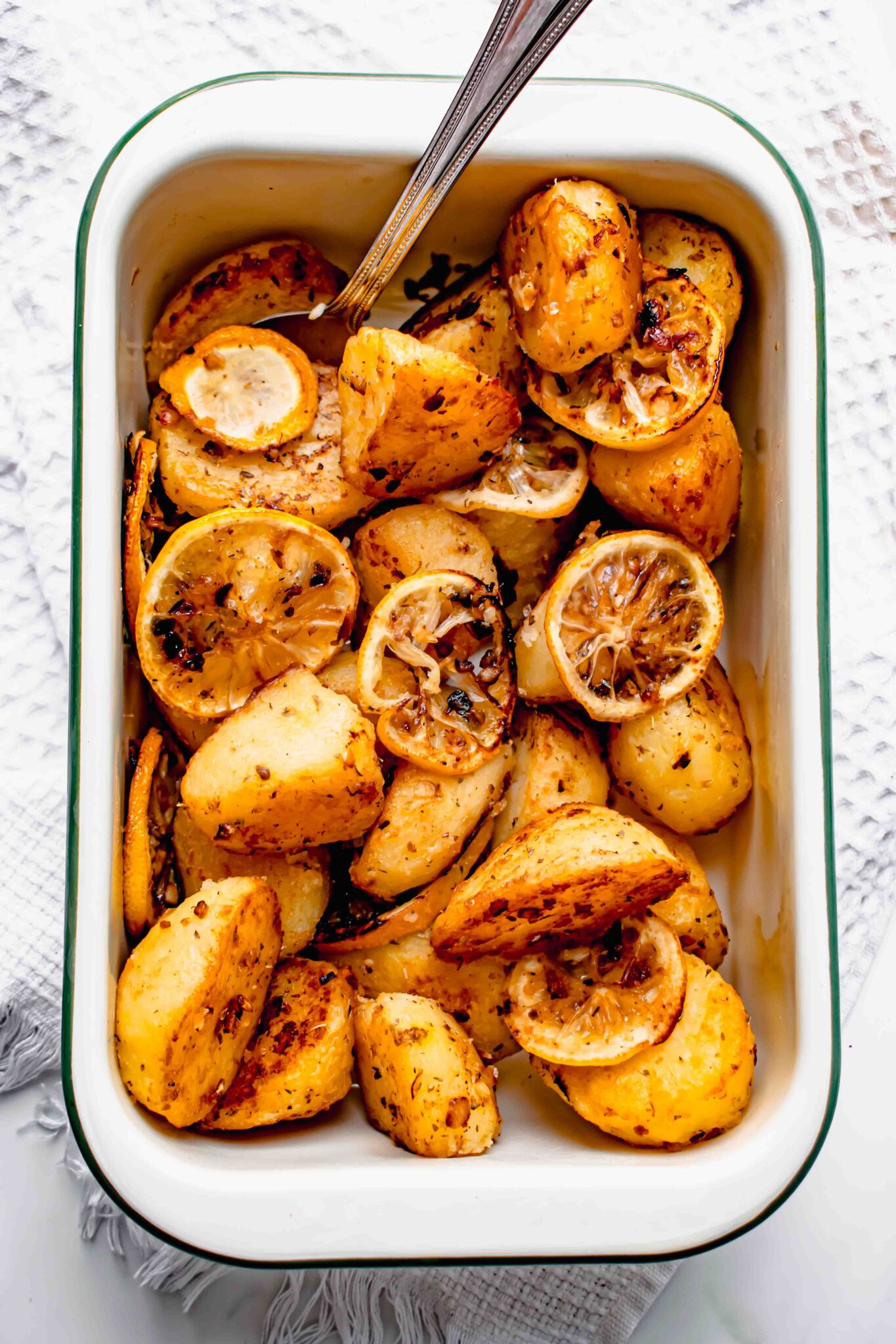 Greek lemon inspired roast potatoes | Hint Of Helen
